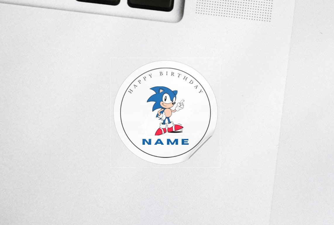 Sonic Birthday Sticker - Etsy