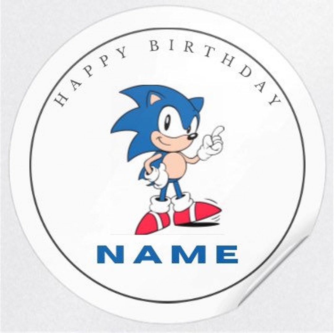 Sonic Birthday Sticker - Etsy