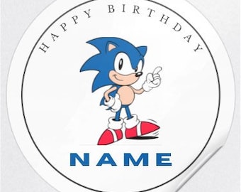 Sonic Birthday Party Stickers, Sonic the Hedgehog Birthday Favor Tags ...