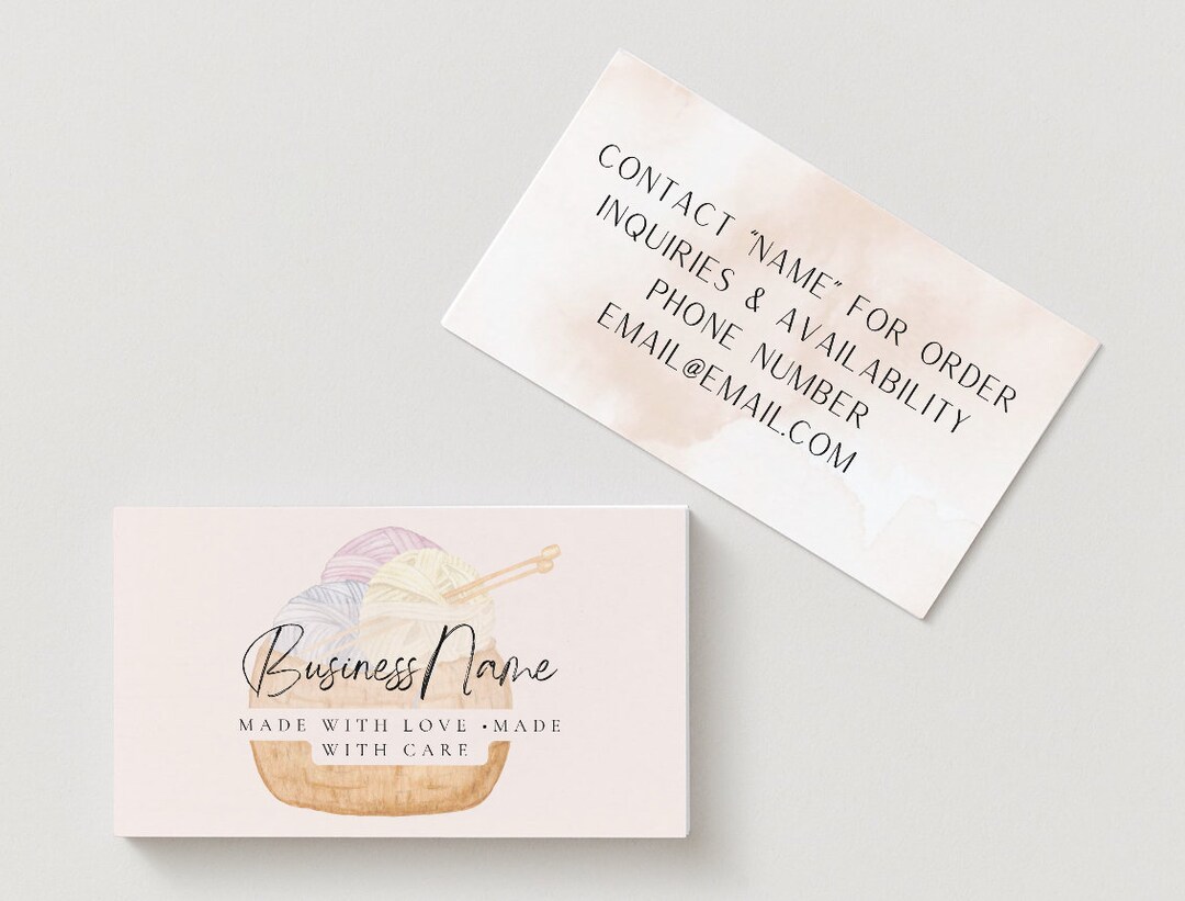 Crochet Business Card Template - Etsy