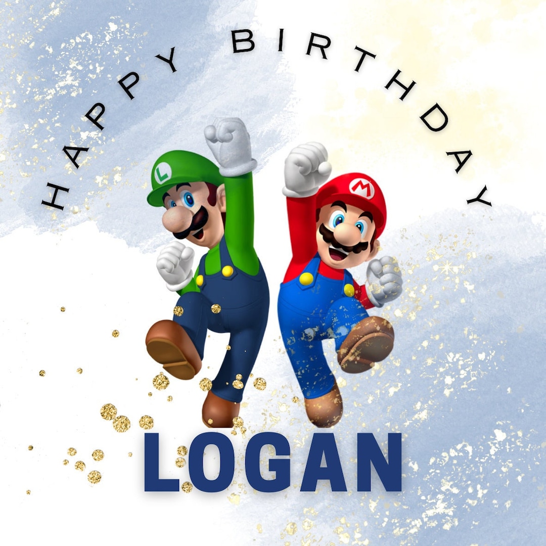Super Mario Birthday Sticker - Etsy