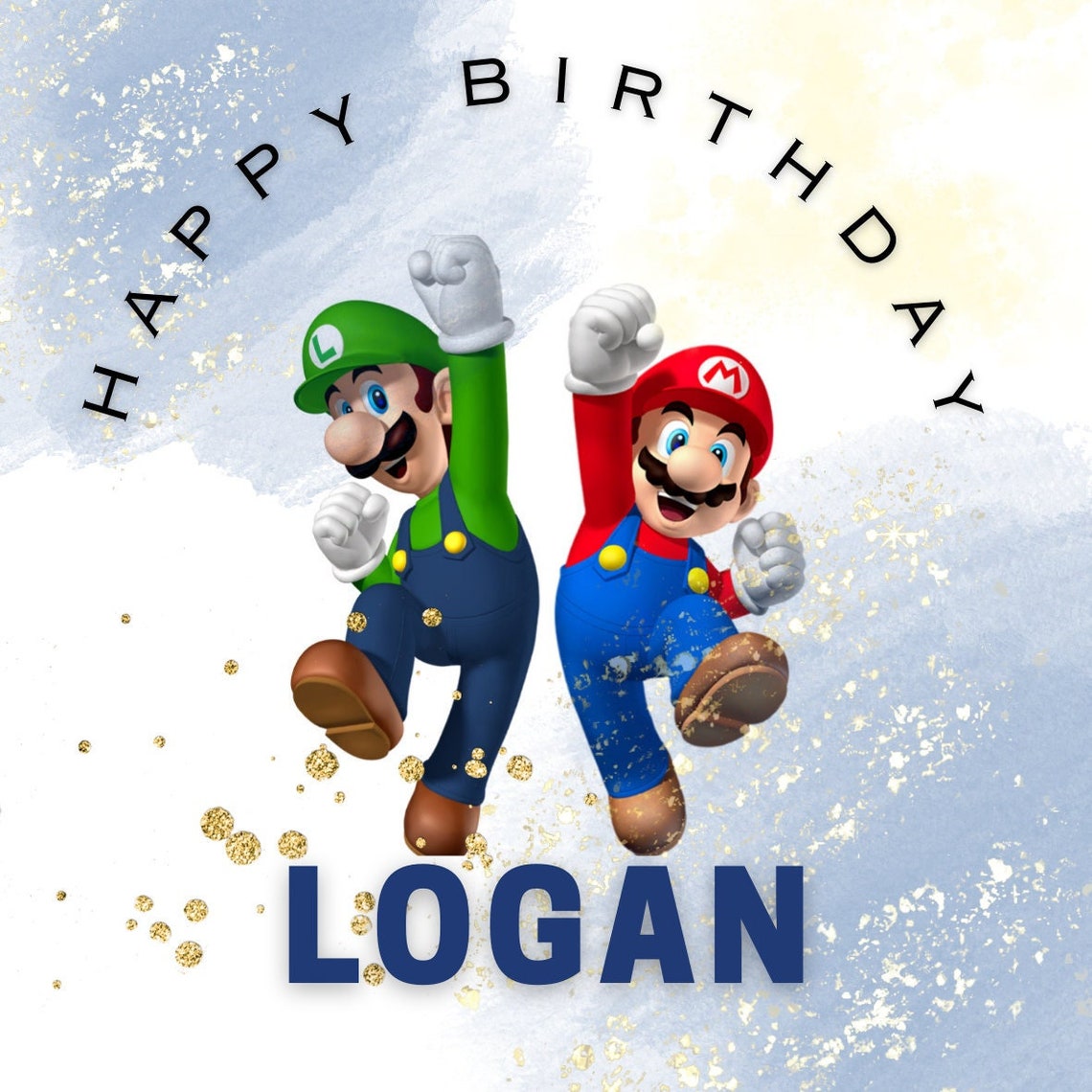 Super Mario Birthday Sticker - Etsy