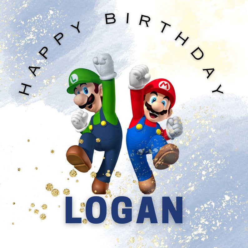 Super Mario Birthday Sticker - Etsy
