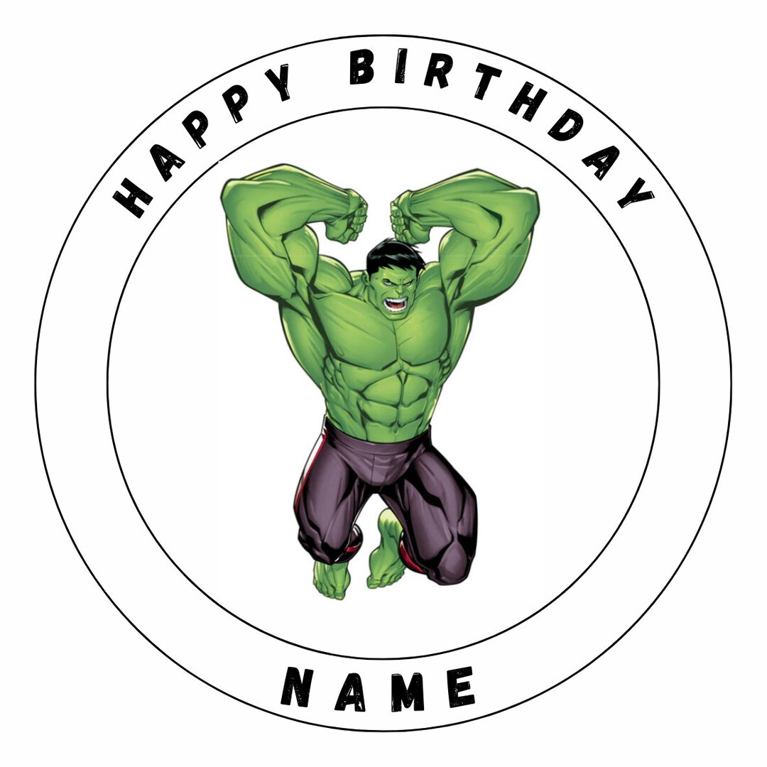 Hulk Smash Birthday Sticker - Etsy