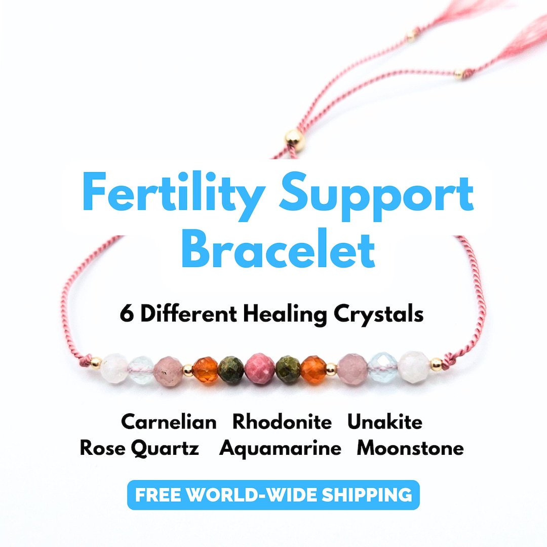 Silk Cord Fertility Bracelet Infertility Gift IVF Healing Crystal ...