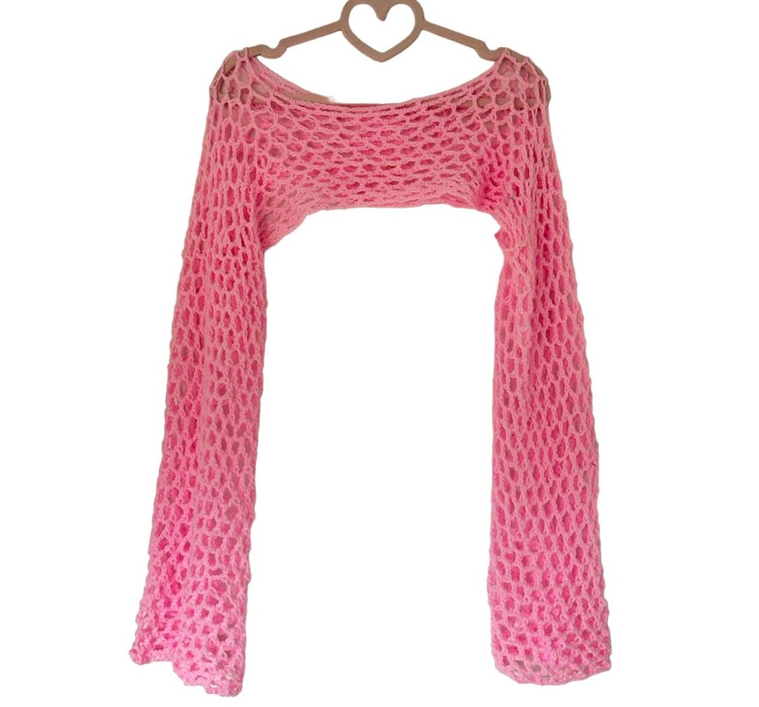 Light Pink Handmade Crochet Shrug - Etsy