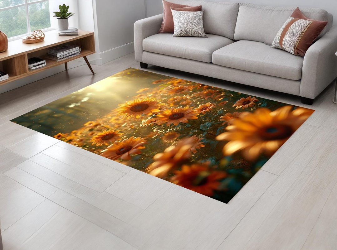Sunflower Pattern Rug,flower Pattern Rug,modern Rug,living Room Rug ...
