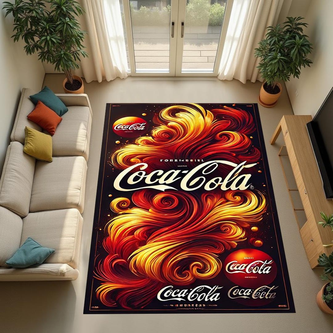 Coca-cola Rug,wavy Pattern Rug,coco-cola Pattern Rug,modern Rug,living ...