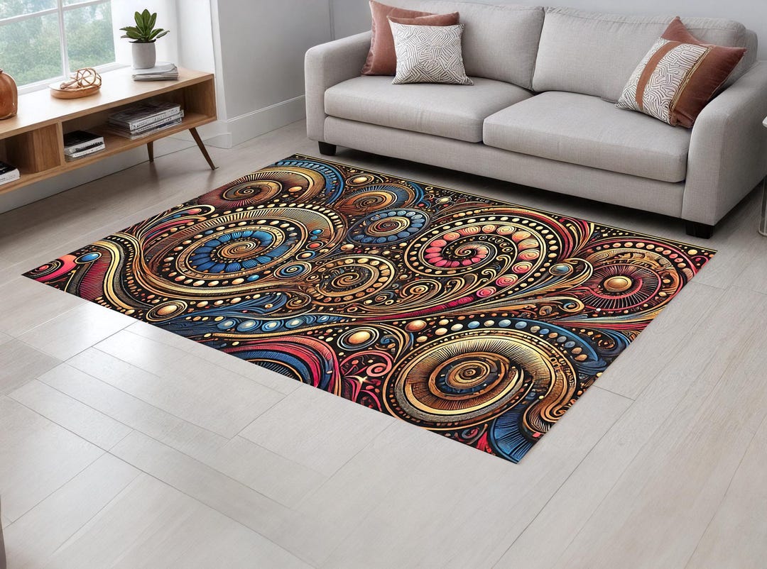 Otantic Rug,colorful Rug,geometric Pattern Rug,modern Rug,living Room ...