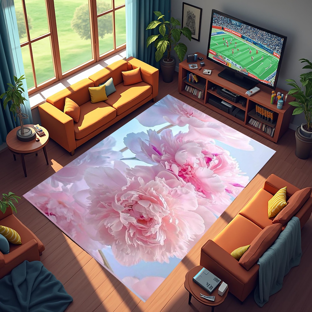 Flower Pattern Rug,romantic Rose Garden Rug,modern Rug,living Room Rug ...