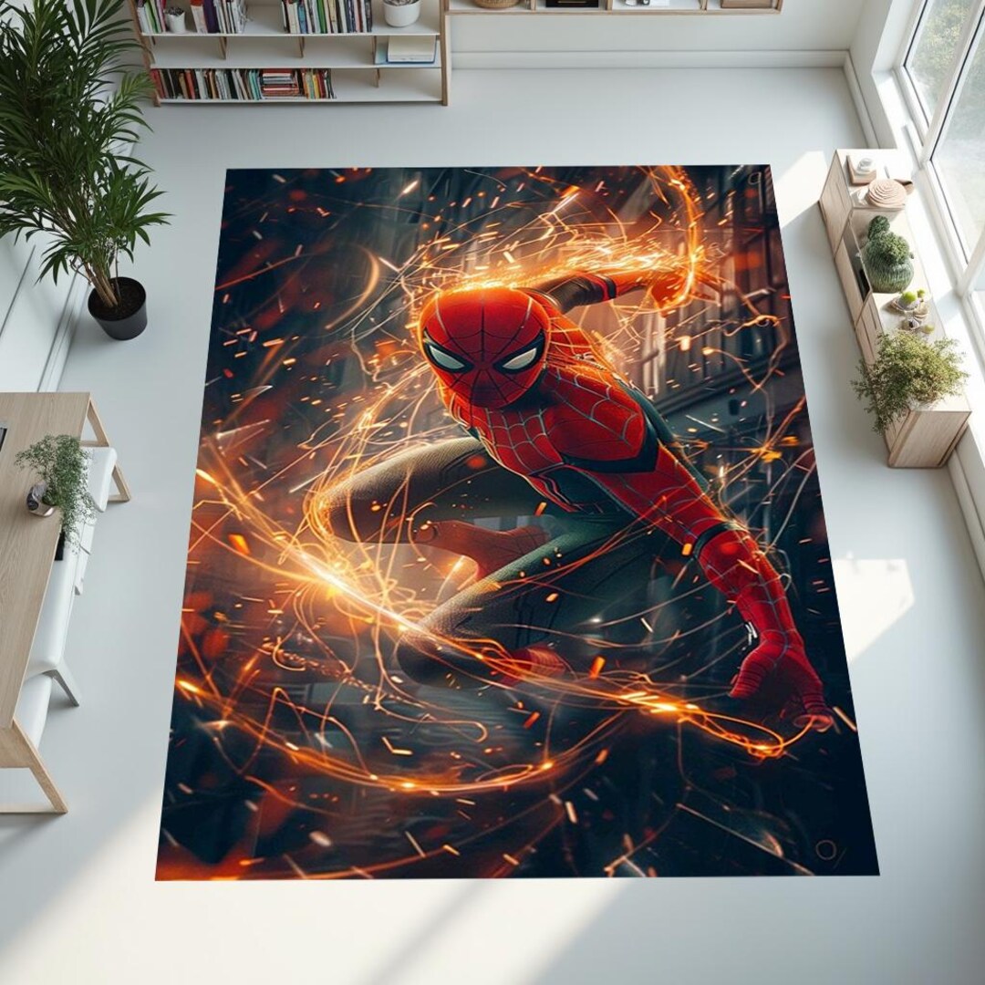 Spiderman Pattern Rug,spiderman Rug,kids Room Rug,modern Rug,living ...