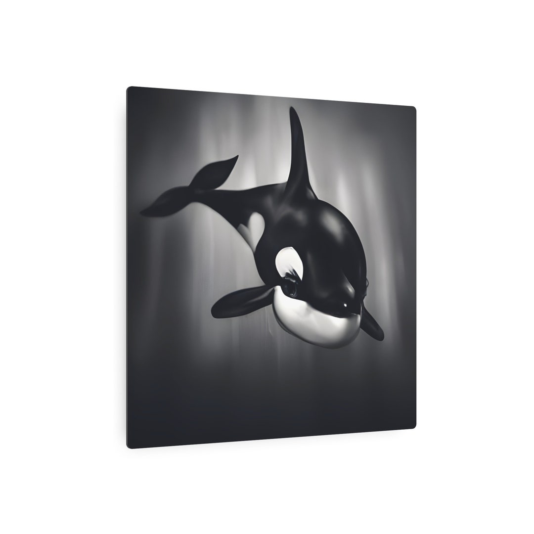 Orca Metal Wall Art, Killer Whale Square Ocean Lover Décor Gift for ...