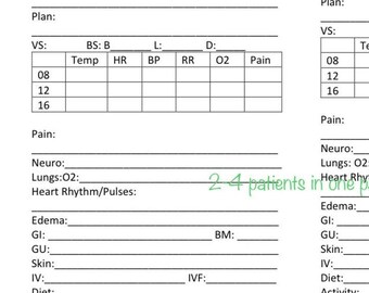 Med-surg Nursing Report Sheet Digital Download - Etsy