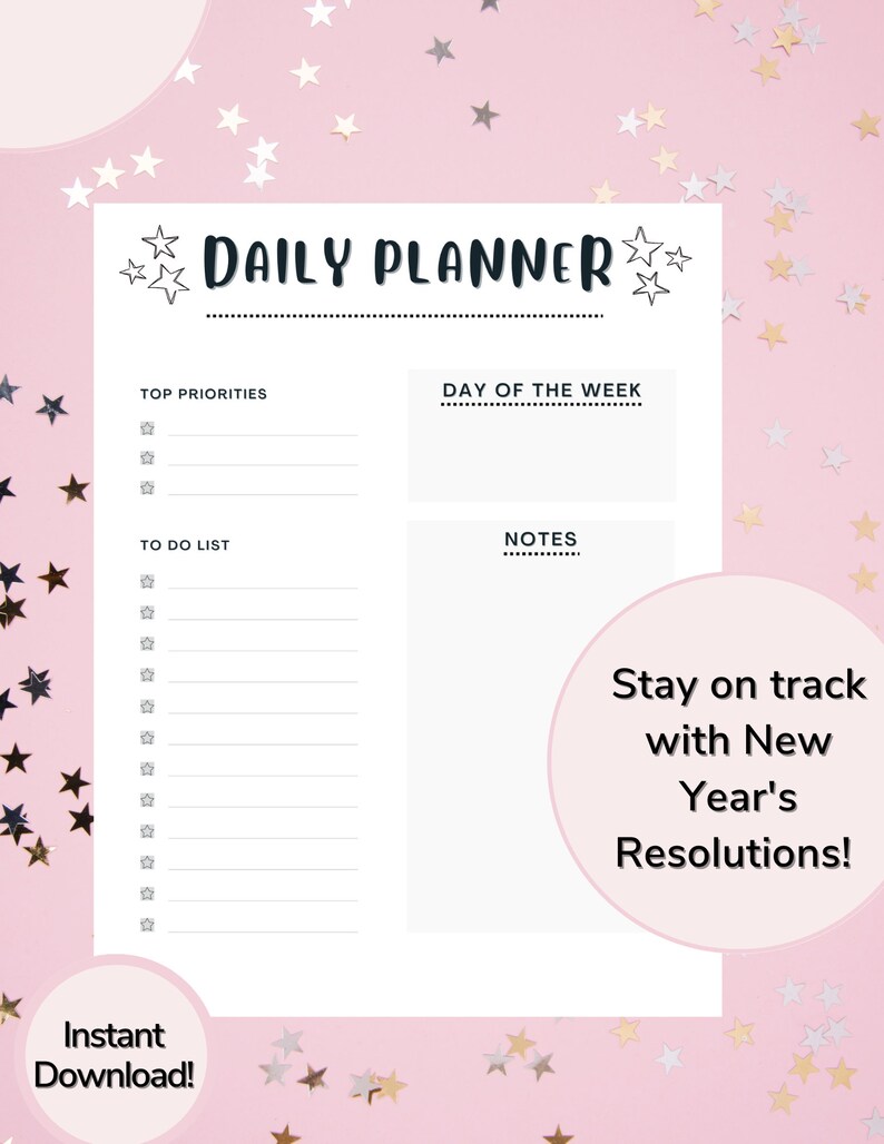 Daily Planner Printable to Track Top Priorities and to Dos! - Etsy