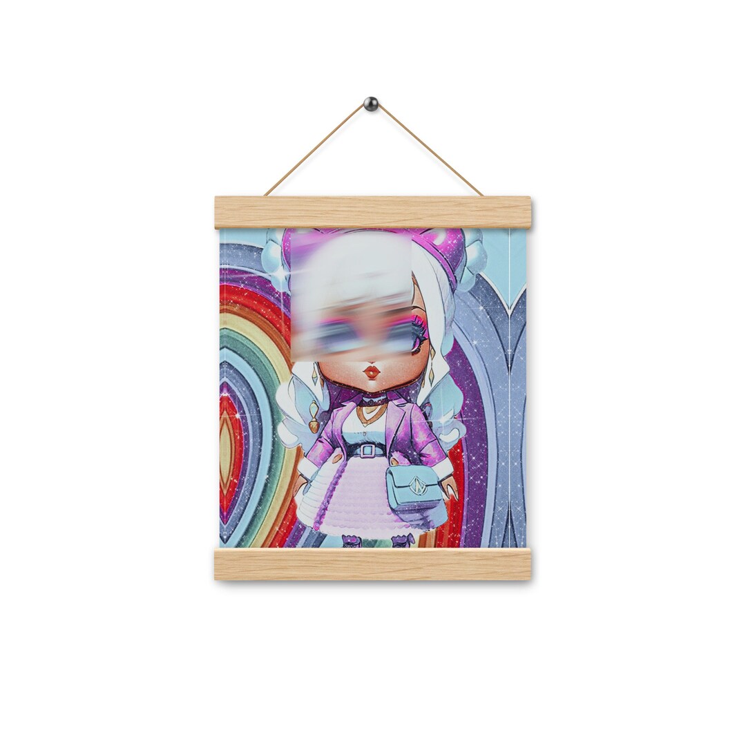 Rainbow Barbiecore Poster With Wooden Hanger Preppy - Etsy