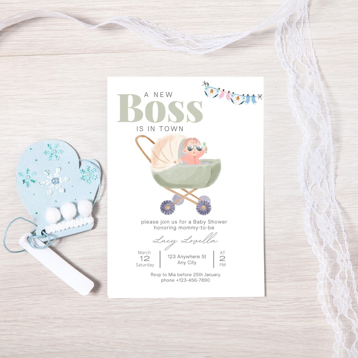 Editable Boss Baby Shower Invitation, Fully Customizable Invitation ...