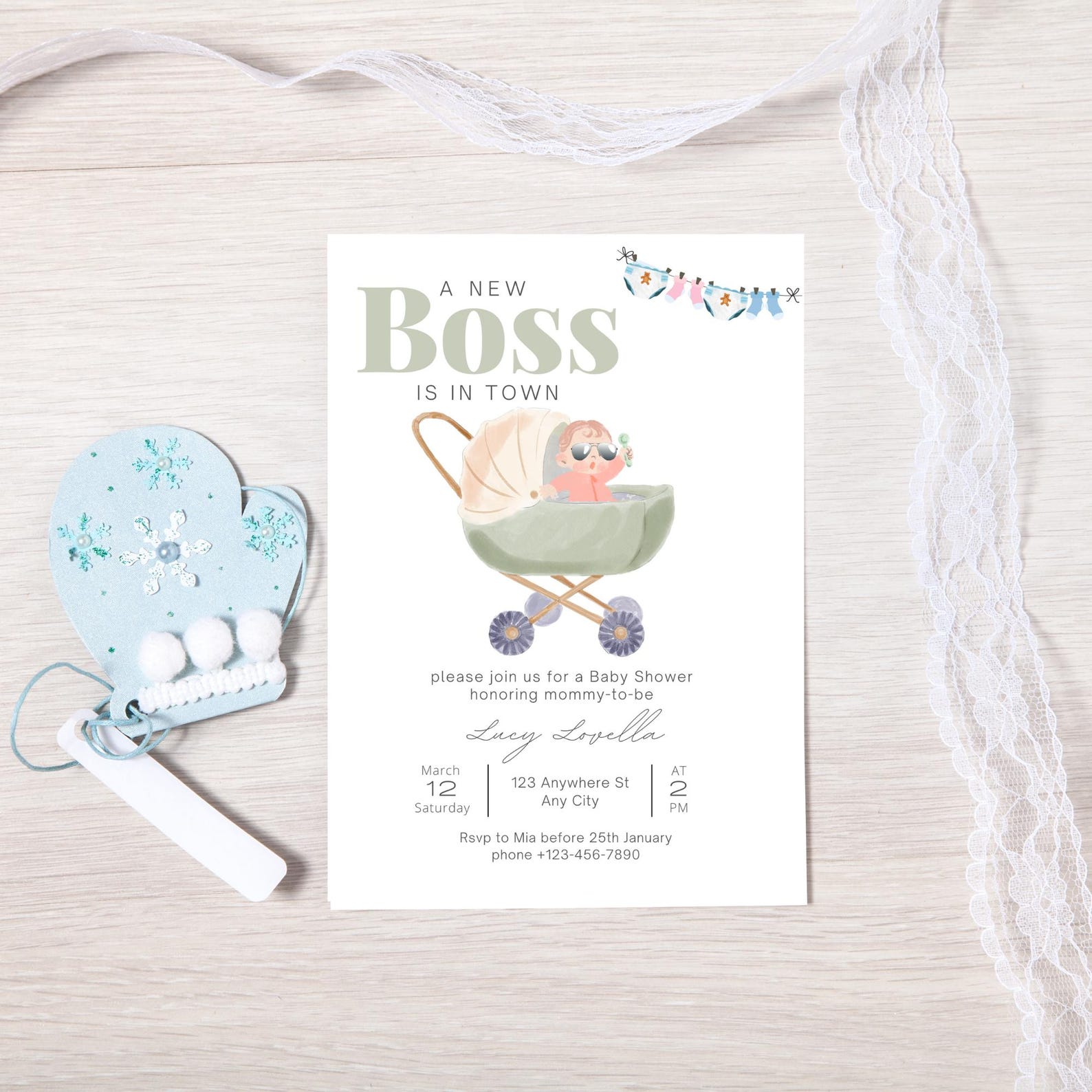 Editable Boss Baby Shower Invitation, Fully Customizable Invitation ...