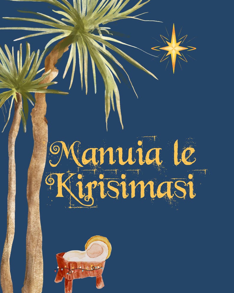 Christmas in Samoa Printable Wall Art Instant Download, Baby Jesus in ...