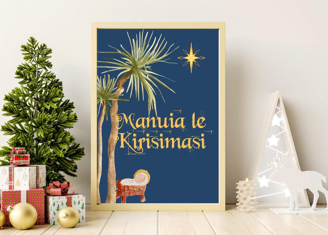 Christmas in Samoa Printable Wall Art Instant Download, Baby Jesus in ...