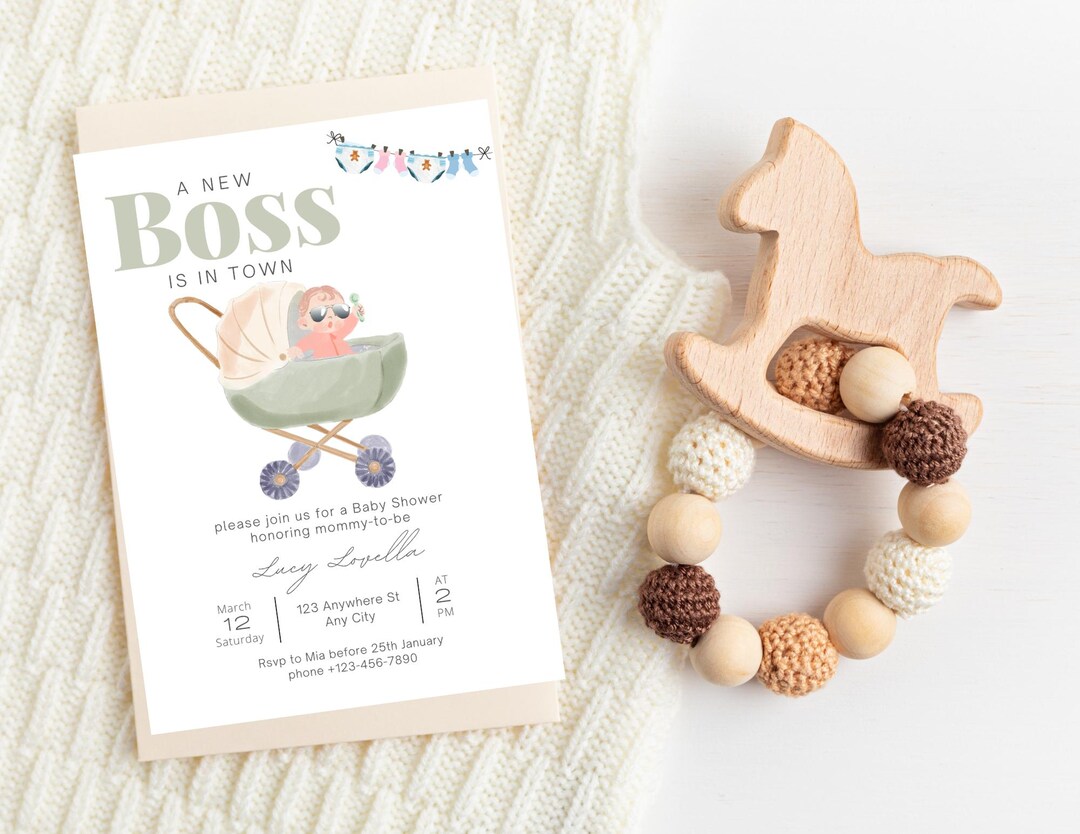 Editable Boss Baby Shower Invitation, Fully Customizable Invitation ...