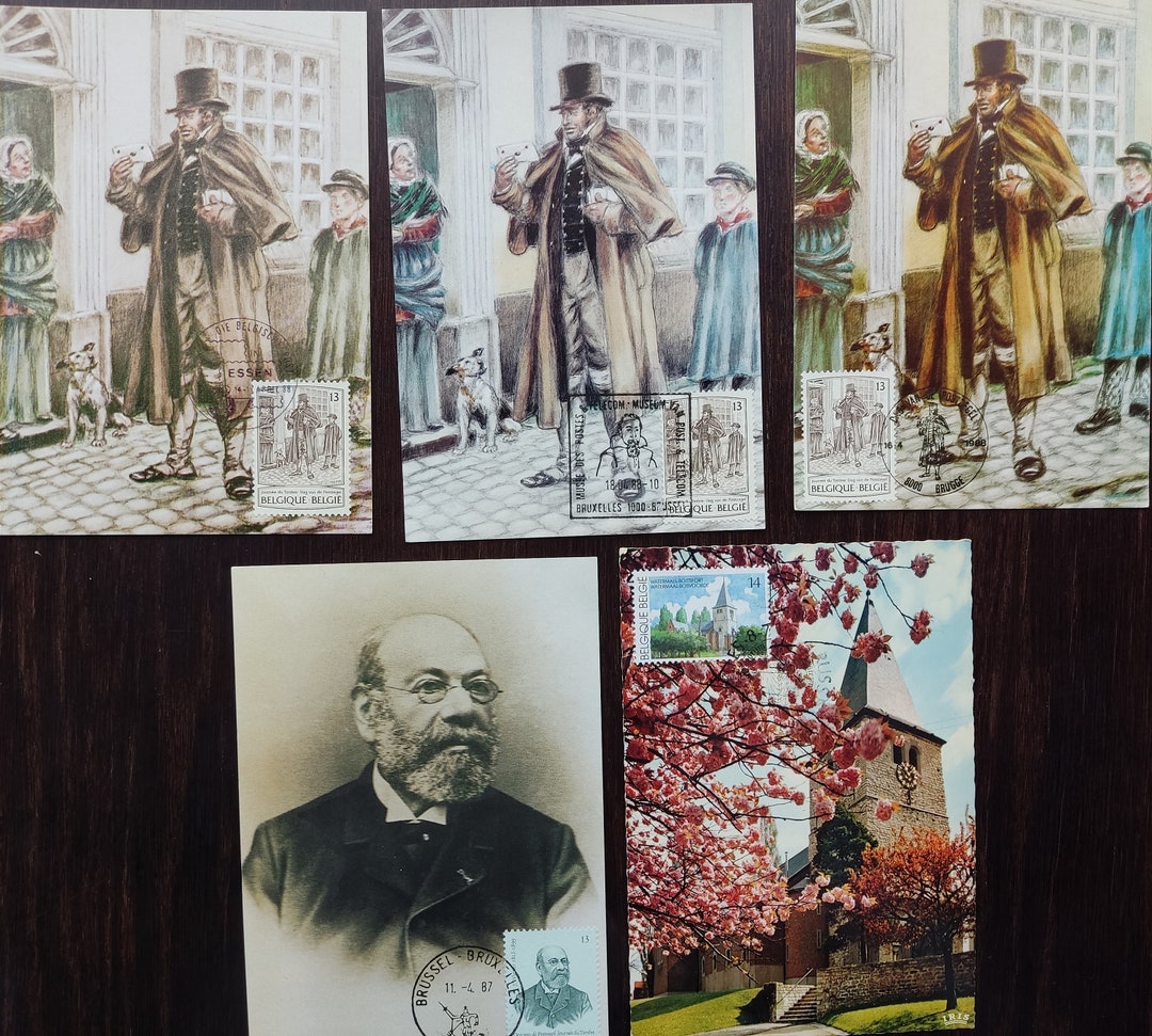 9 Vintage POSTCARDS, MC, Maxi Cards - From BELGIUM 1987-89, All ...