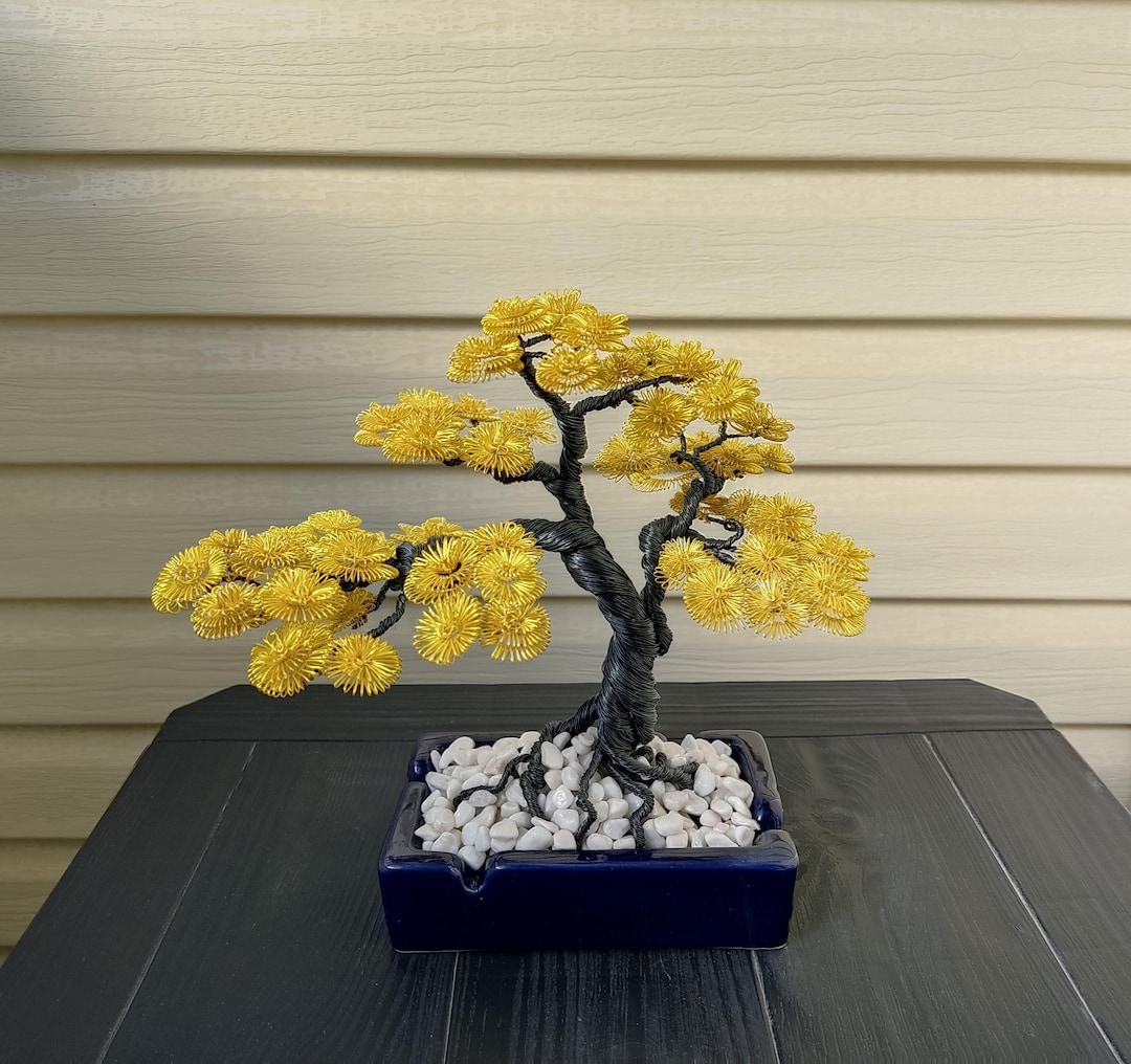 Wire Art - Japanese Yellow Maple BONSAI Tree Sculpture, ''SOKAN ...