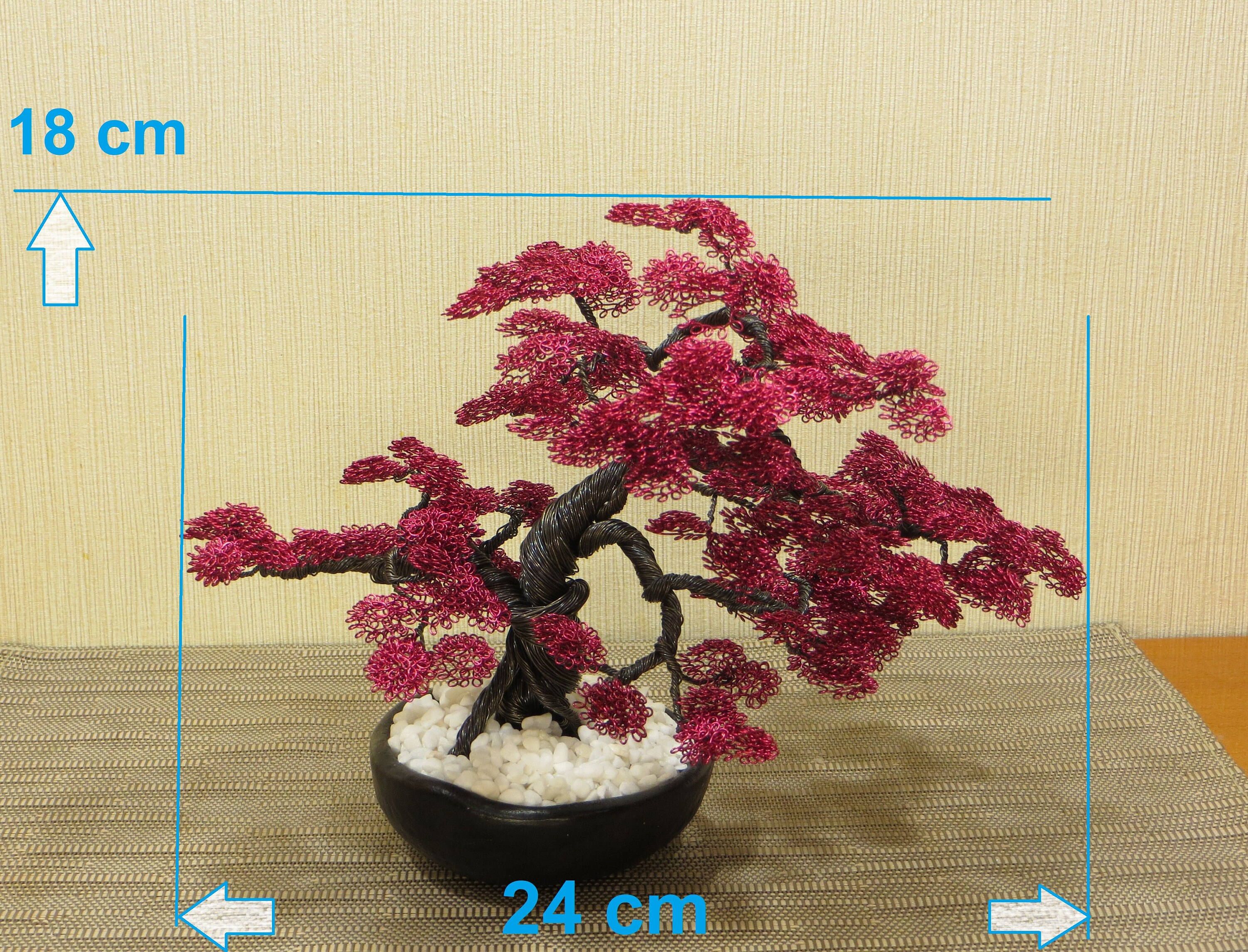 Wire Art Dark Red Magnolia BONSAI TREE Sculpture Shari - Etsy