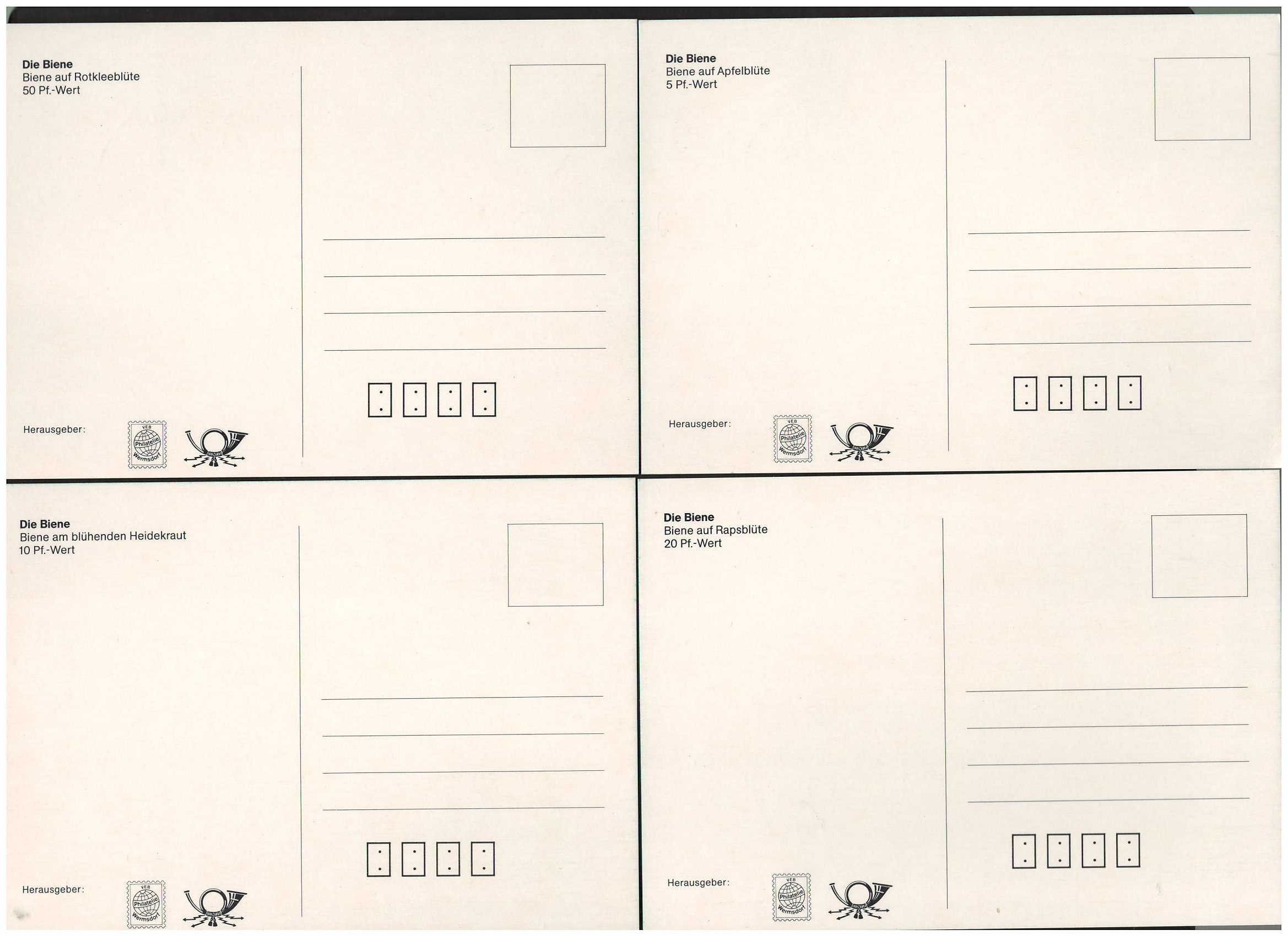 Set of 4 X MC Maxi Cards POSTCARDS Germany DDR 1990 - Etsy