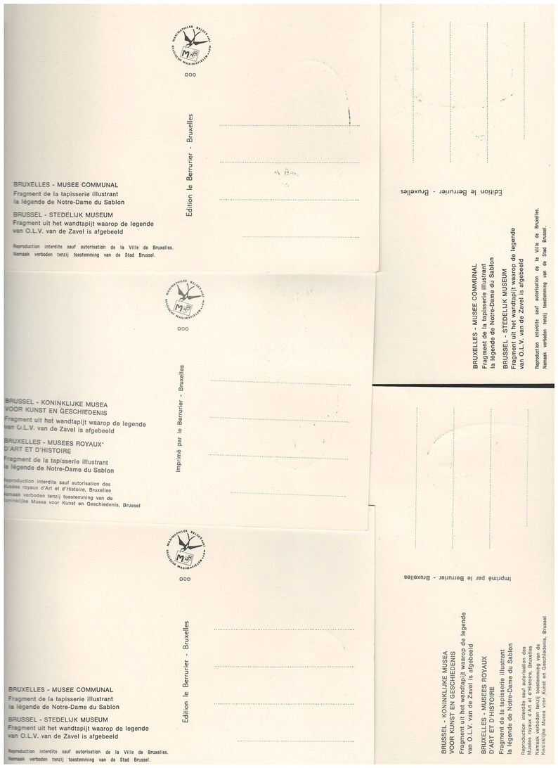 Set of 5 MC, Maxi Cards, POSTCARDS - BELGIUM 1979, Museum, Art ...
