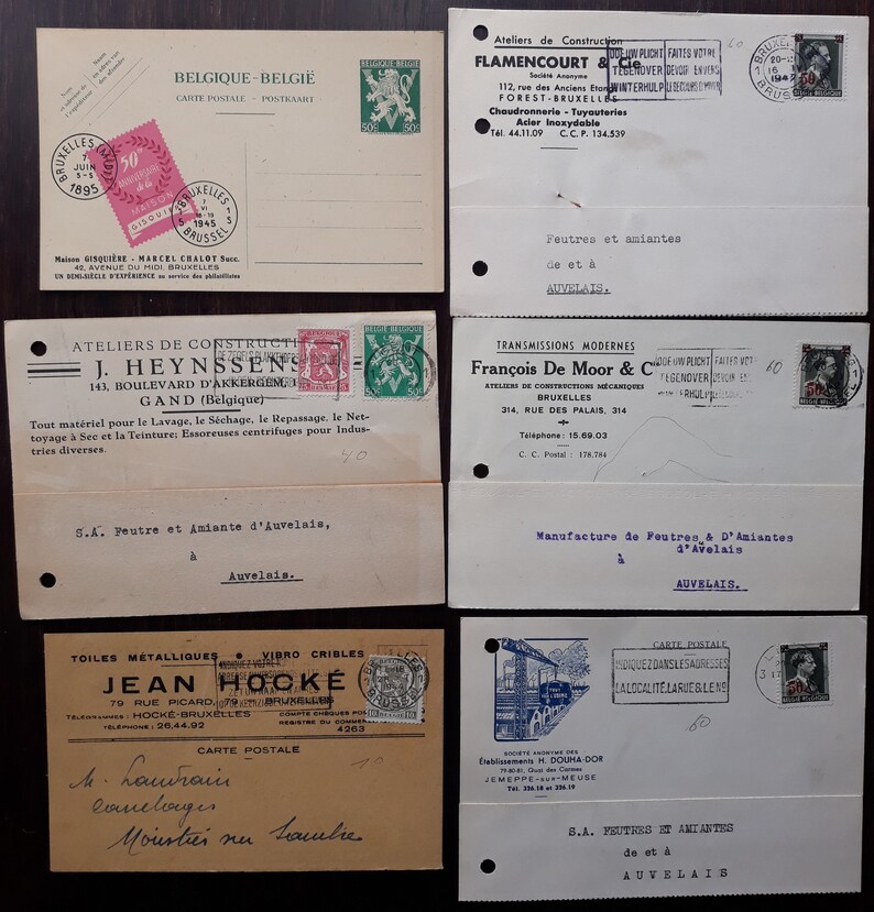 BELGIUM 1941-1949 - Vintage 17 POSTCARDS, All Different, Art, Business ...
