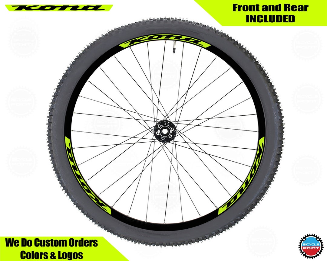 KONA Bicycle Rim Decals Set, Sticker Pack for Two Wheels Fluorescent ...