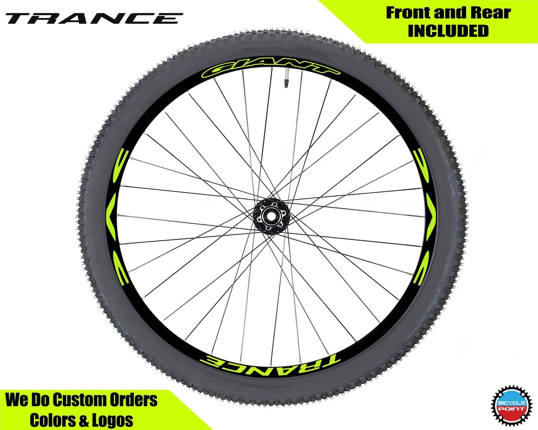 GIANT TRANCE Bicycle Rim Decals Set, Sticker Pack for Two Wheels ...