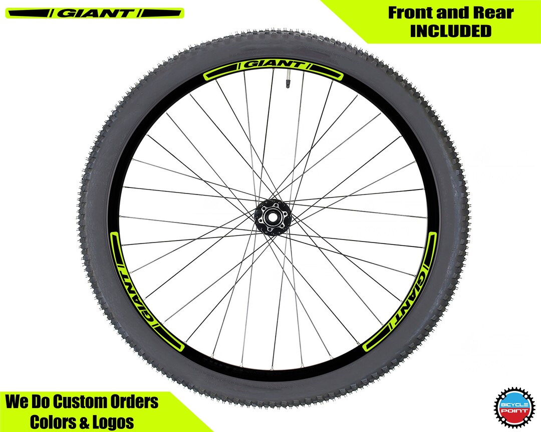 GIANT Bicycle Rim Decals Set, Sticker Pack for Two Wheels Fluorescent ...