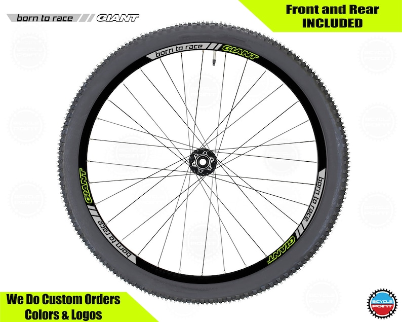 GIANT Bicycle Rim Decals Set, Sticker Pack for Two Wheels Fluorescent ...