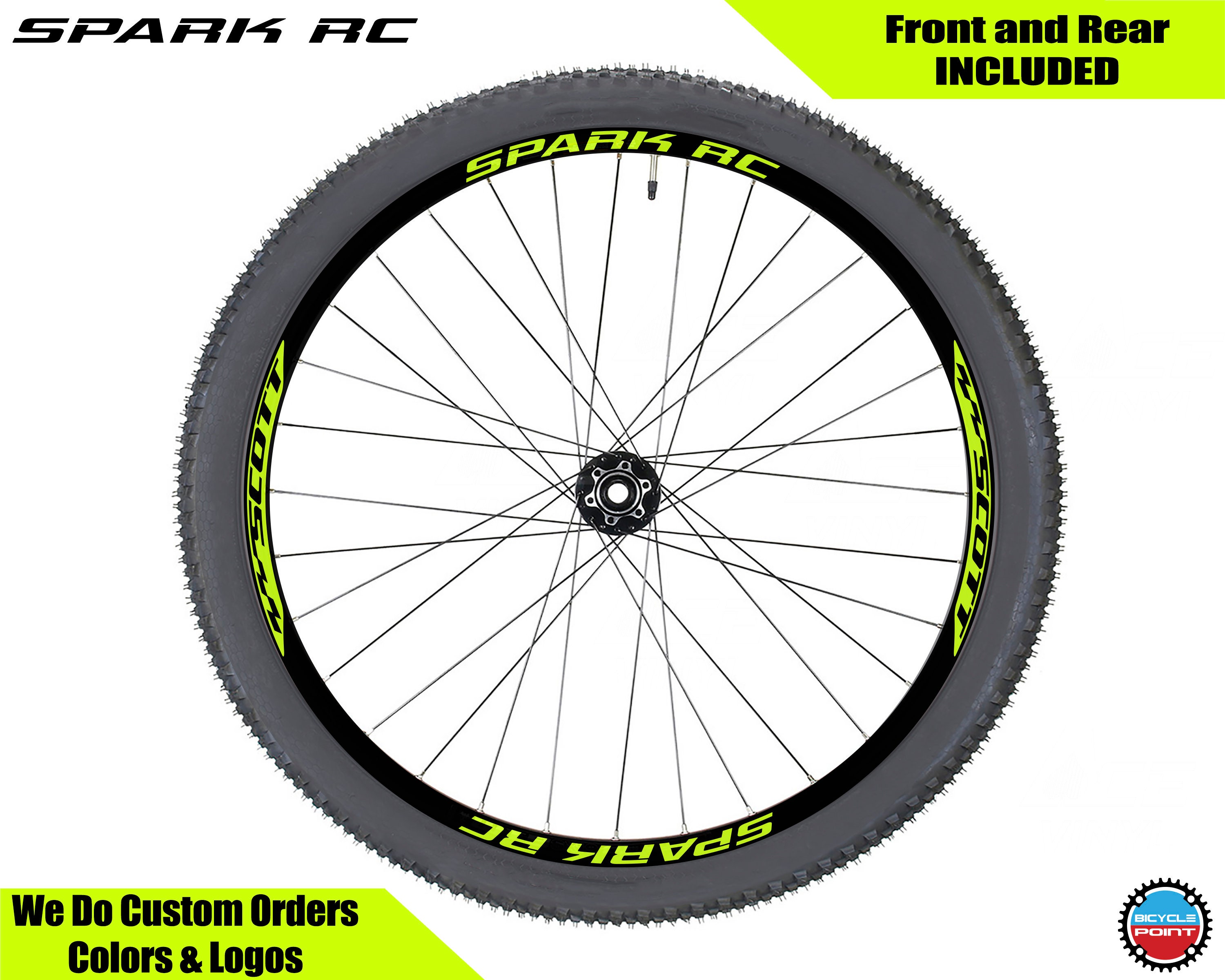 SCOTT SPARK RC Rim Decals Set, Sticker Pack for Two Wheels Fluorescent ...