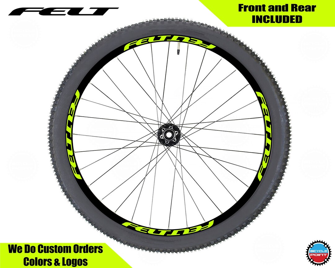 FELT Bicycle Rim Decals Set, Sticker Pack for Two Wheels Fluorescent ...
