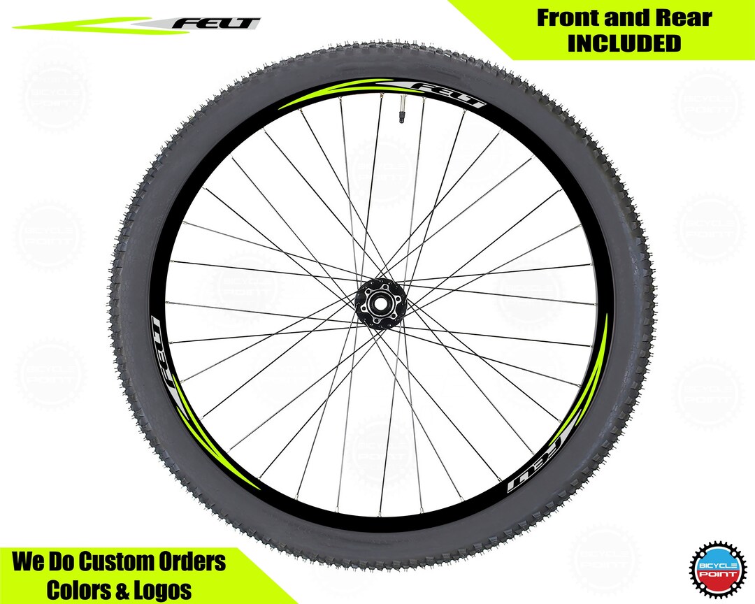 FELT Bicycle Rim Decals Set, Sticker Pack for Two Wheels Fluorescent ...