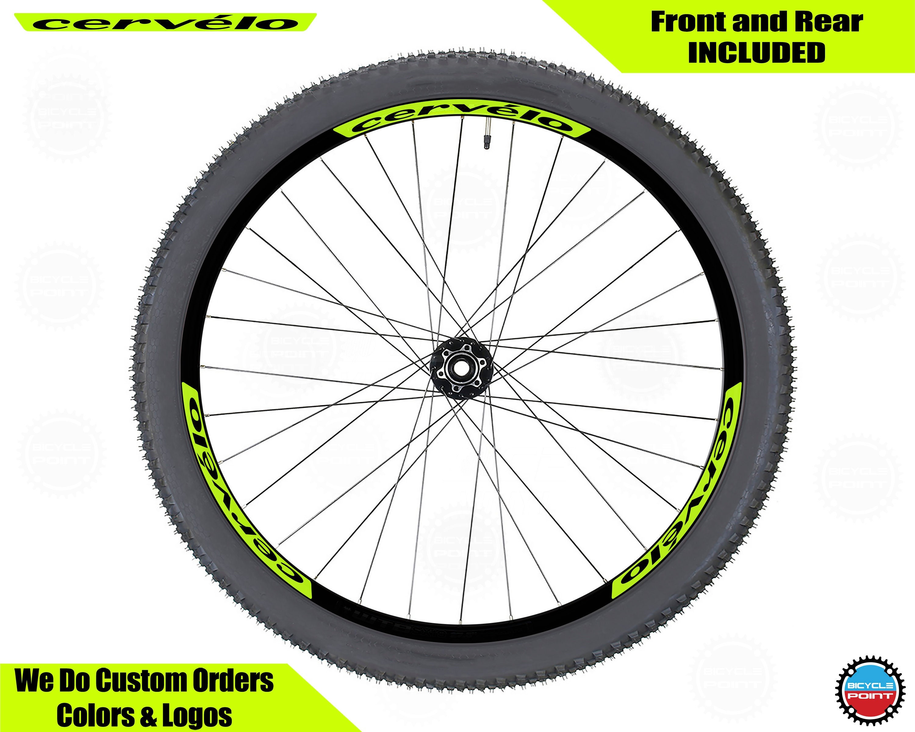 CERVELO Bicycle Rim Decals Set, Sticker Pack for Two Wheels Fluorescent ...