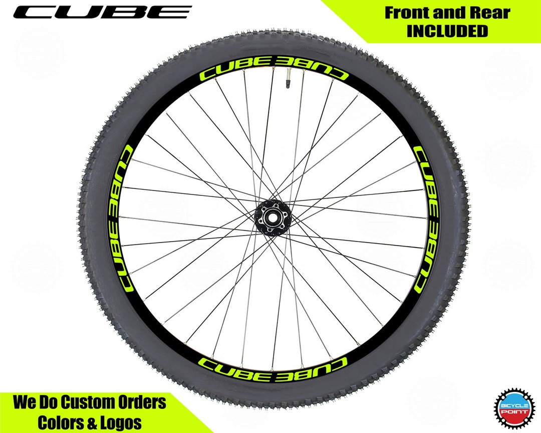 CUBE Bicycle Rim Decals Set, Sticker Pack for Two Wheels Fluorescent ...