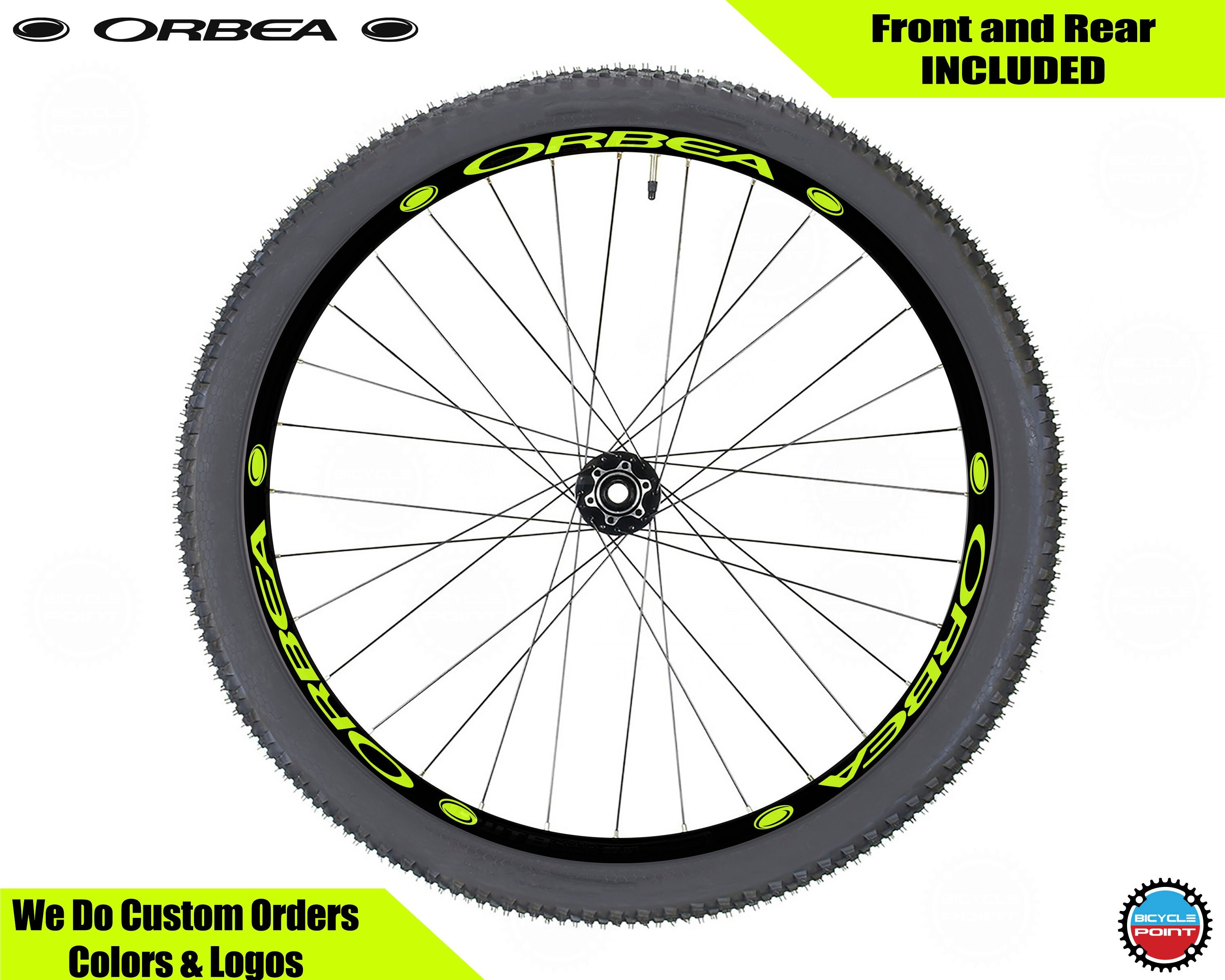ORBEA Rim Decals Set, Sticker Pack for Two Wheels Fluorescent Neon ...