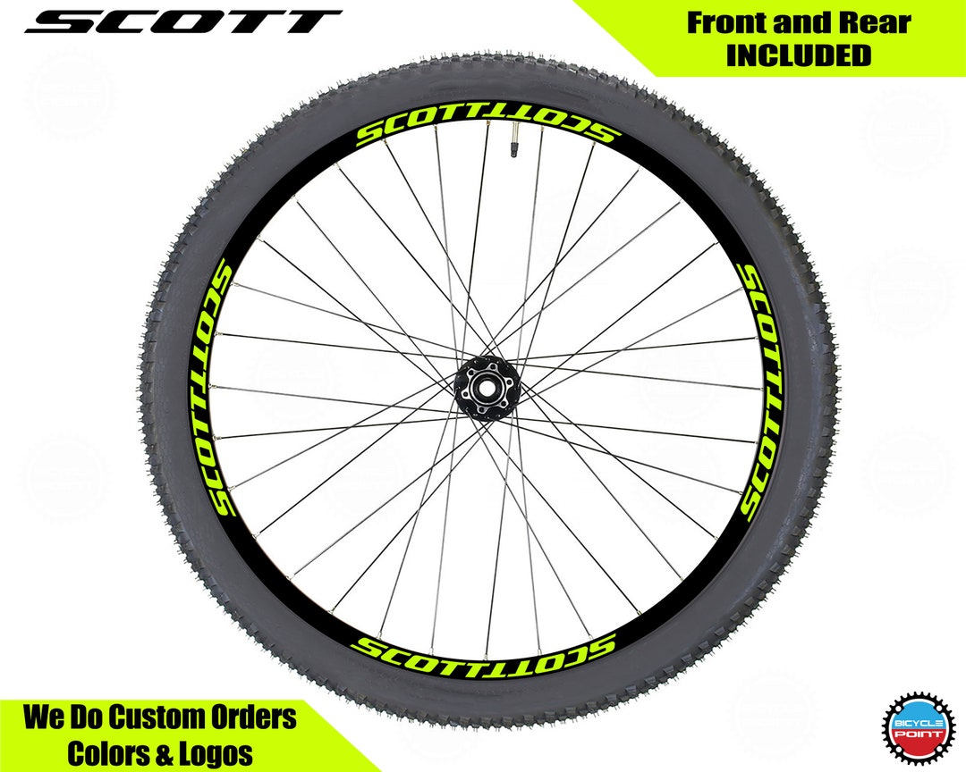SCOTT Bicycle Rim Decals Set, Sticker Pack for Two Wheels Fluorescent ...