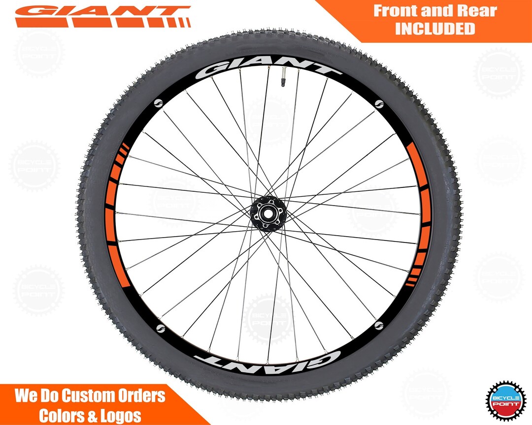 GIANT Bicycle Rim Decals Set, Sticker Pack for Two Wheels Fluorescent ...