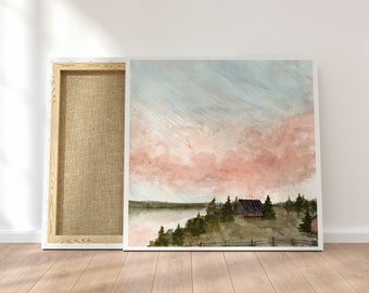 Prairie Landscape Wall Art, Printable Prairie Painting, Big Sky ...