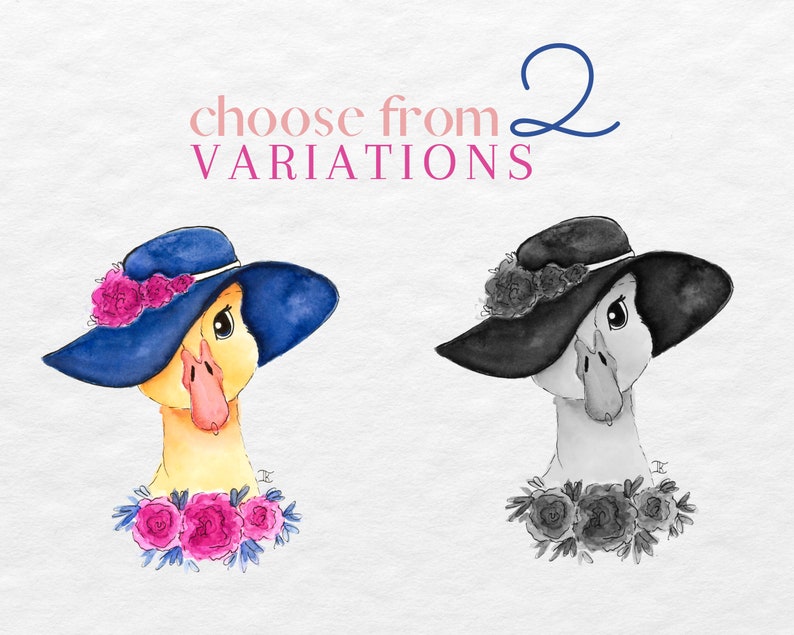 Cute Duck Watercolor Clipart PNG Download Cute Duckling - Etsy