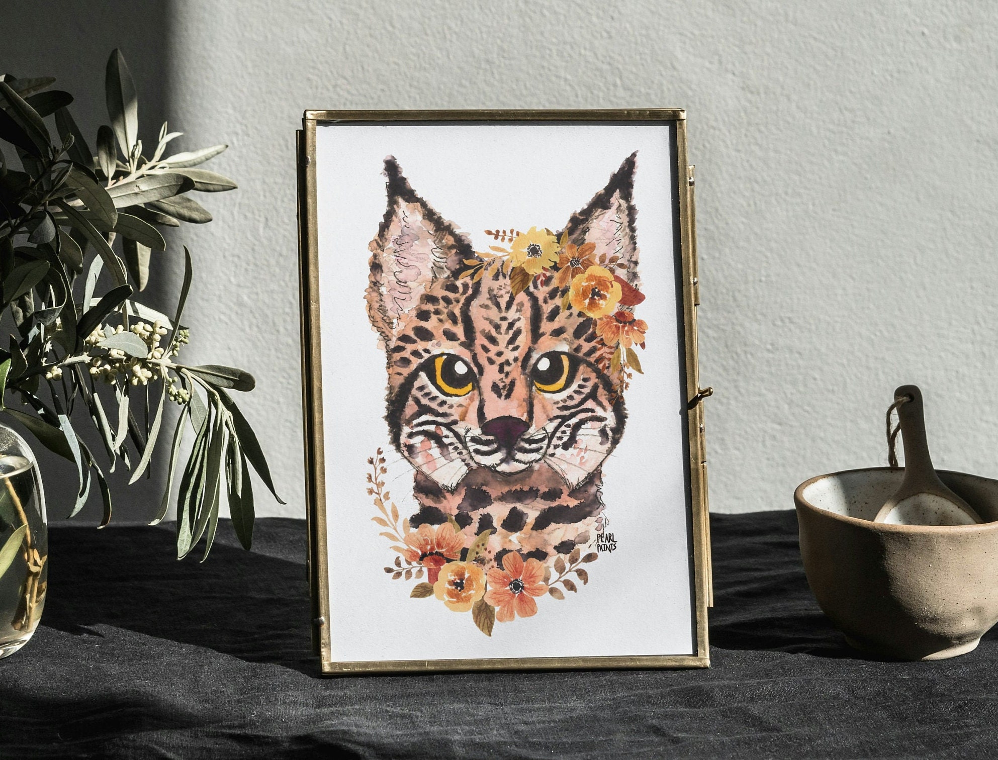 Watercolor Wild Cat Clipart PNG Cat Printable Watercolor Lynx Clipart ...