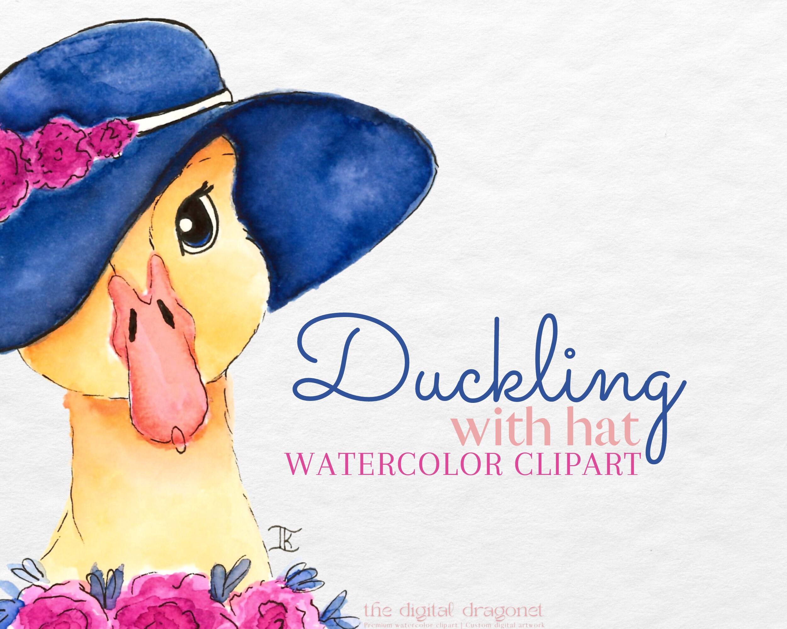 Cute Duck Watercolor Clipart PNG Download Cute Duckling - Etsy