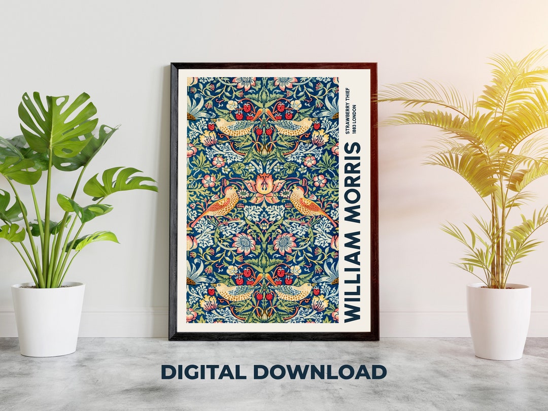 William Morris Strawberry Thief Print, Instant Download, Textile Fabric ...
