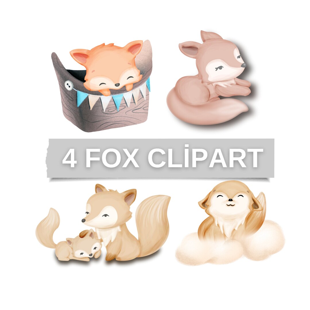 Cute Fox Clipart Forest Animals Clipart Baby Animals - Etsy