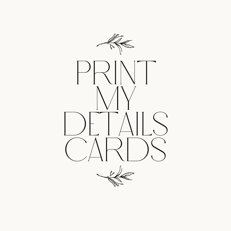 Professional Detail Card Printing - Etsy
