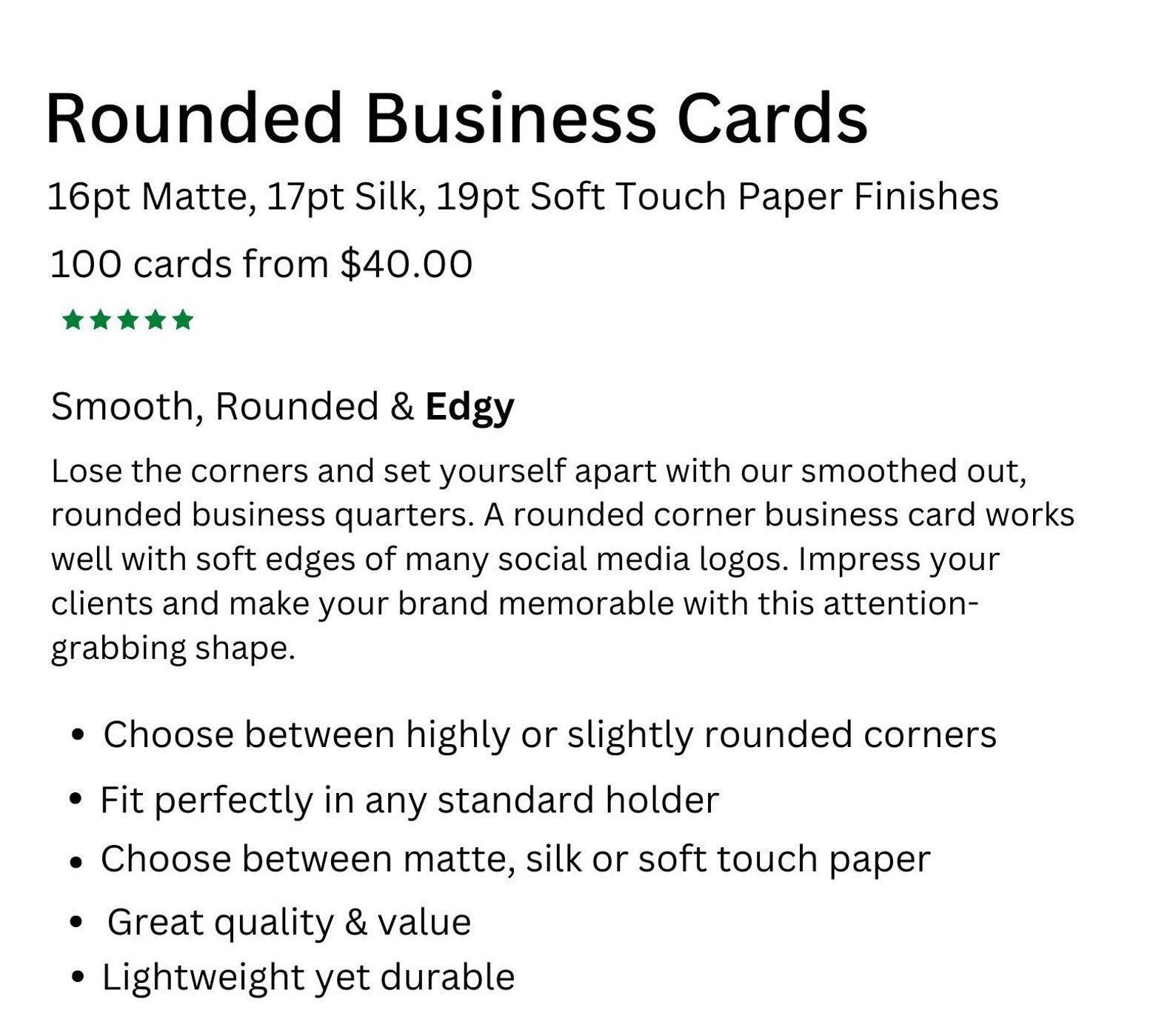 Premium Rounded Corner Matte Business Cards (available on Premium, Silk ...